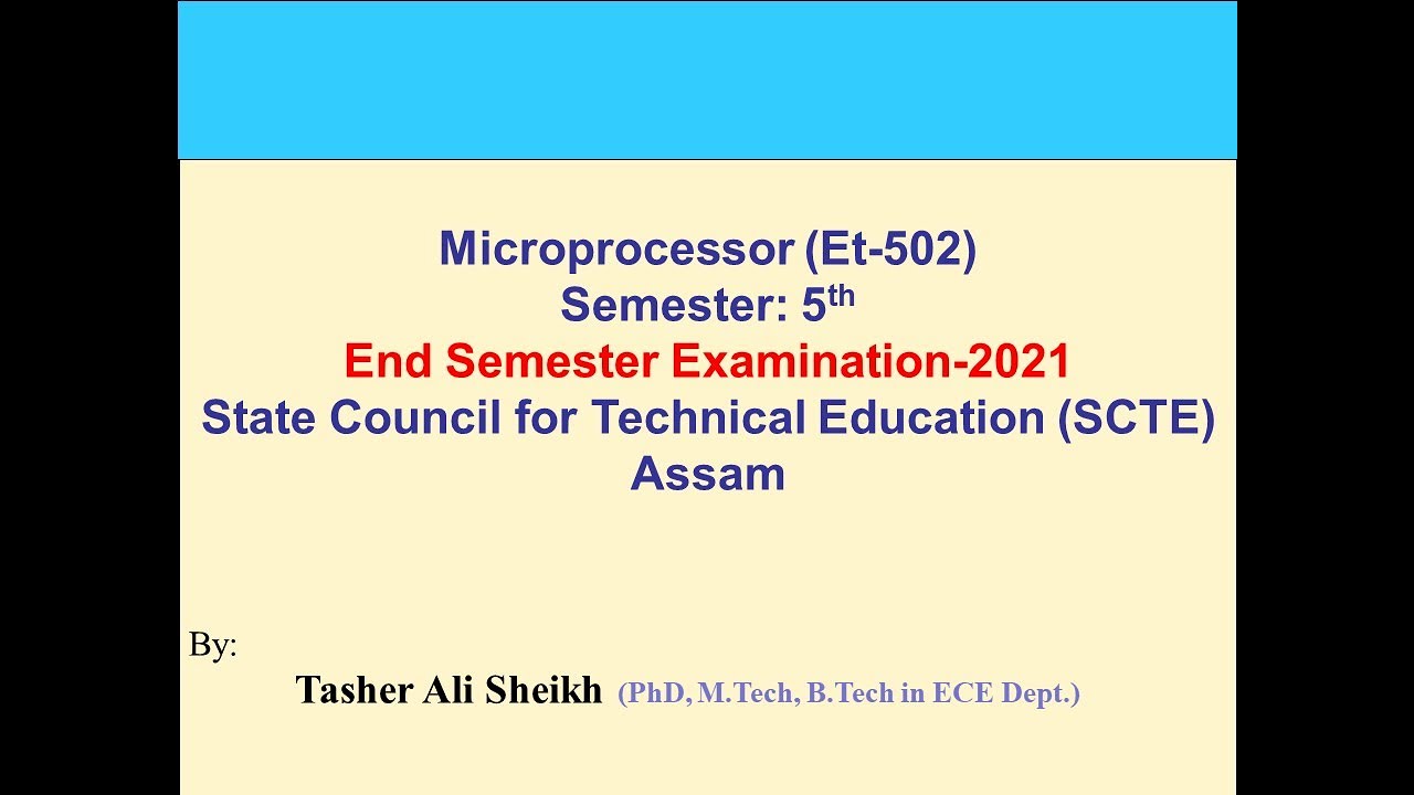 Microprocessor Question Paper-2021, PART-A solution, SCTE Assam.