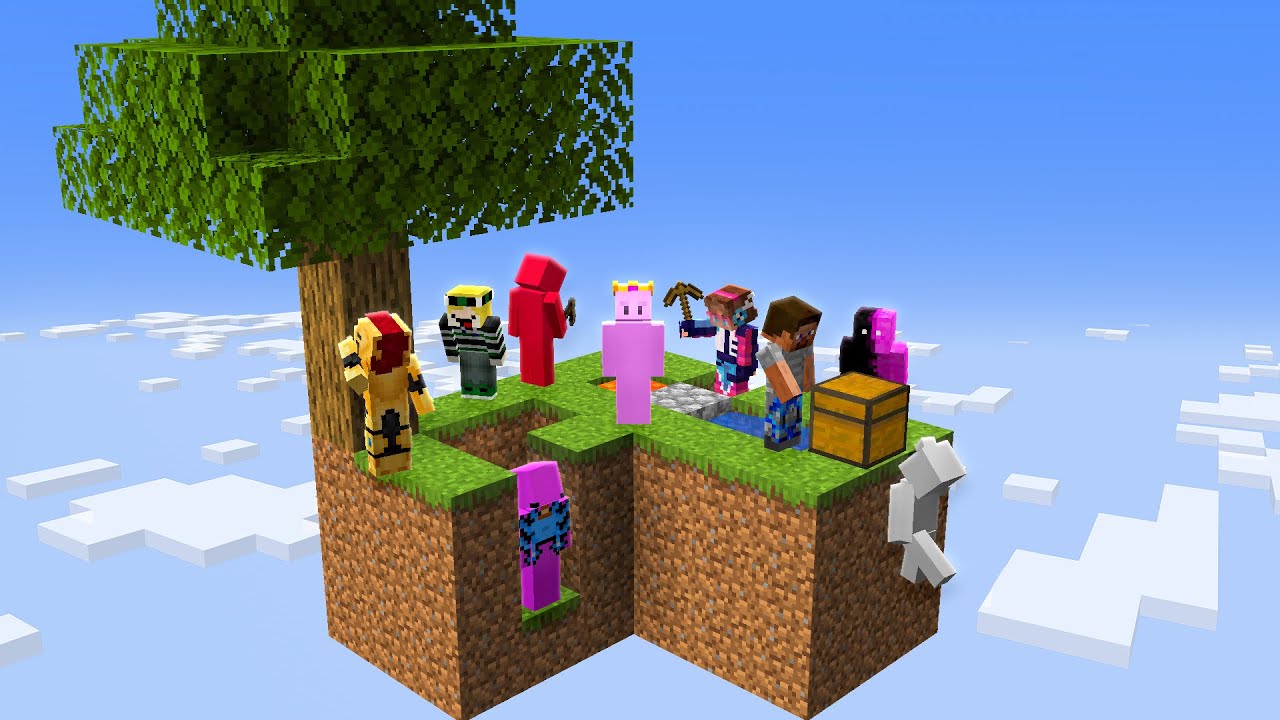 I Put 9 YouTubers on Minecraft Skyblock