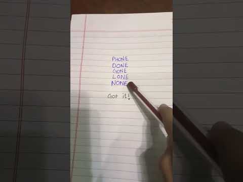 pronounceing words that end with 'one' Crafts | #crafts #craftideas #one