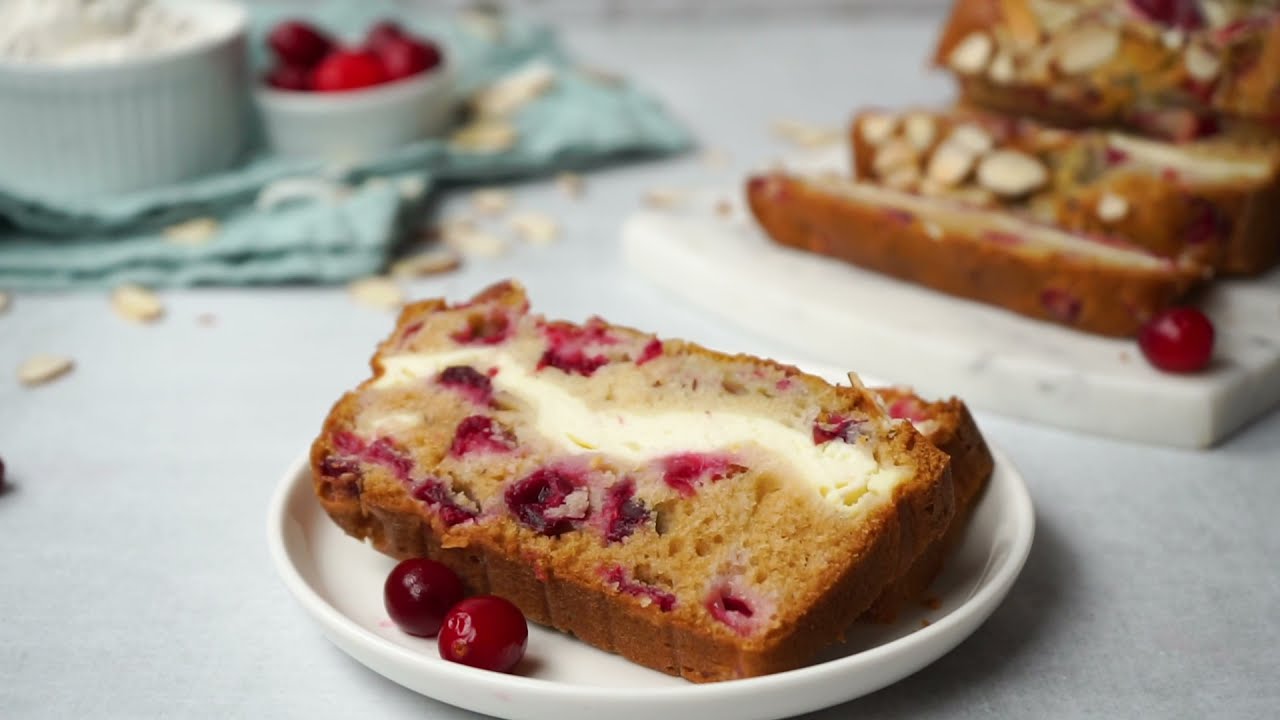 Cranberry Bread with Cream Cheese Swirl