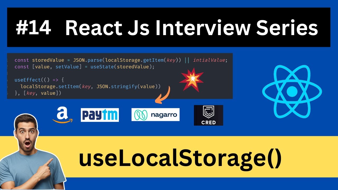 #14 React Js Challenge Day 14 | useLocalStorage Custom Hook in React js