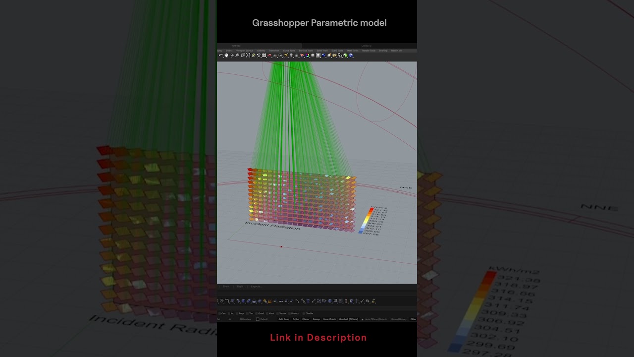 Dynamic Photovoltaic facade design in Grasshopper - Parametric modeling