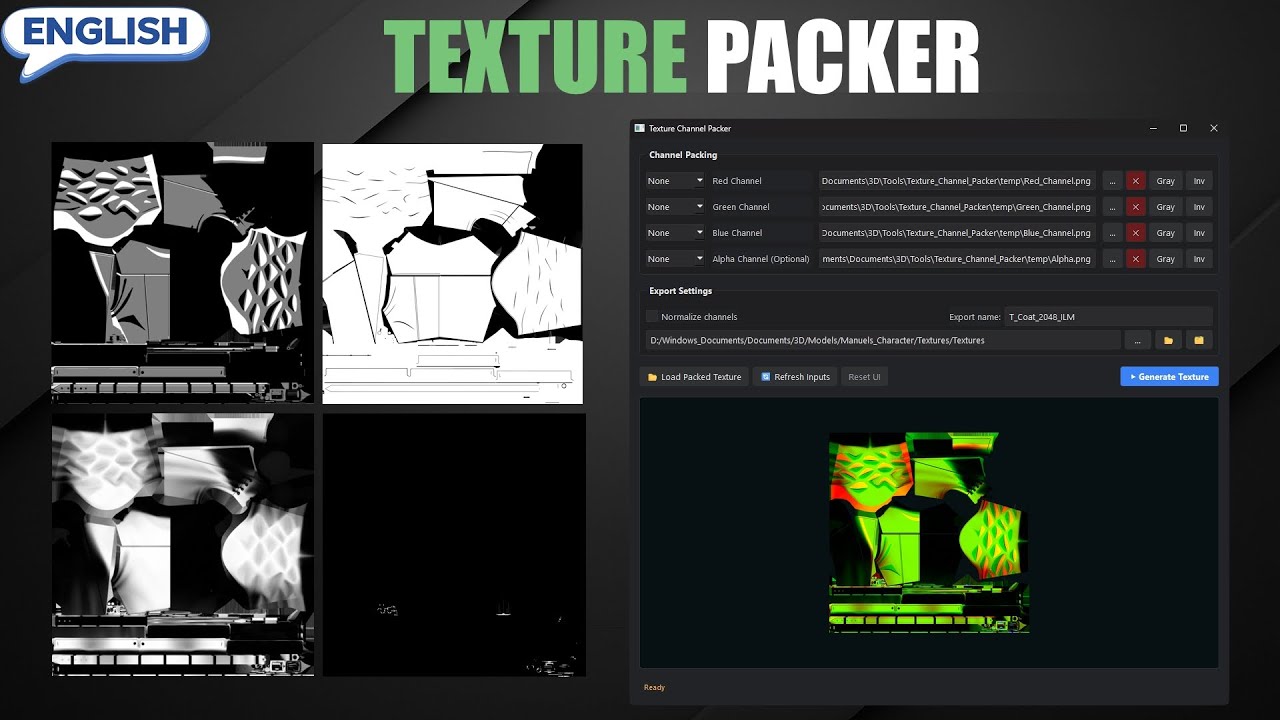 Texture Packer; R/G/B/A Texture Packing Utility