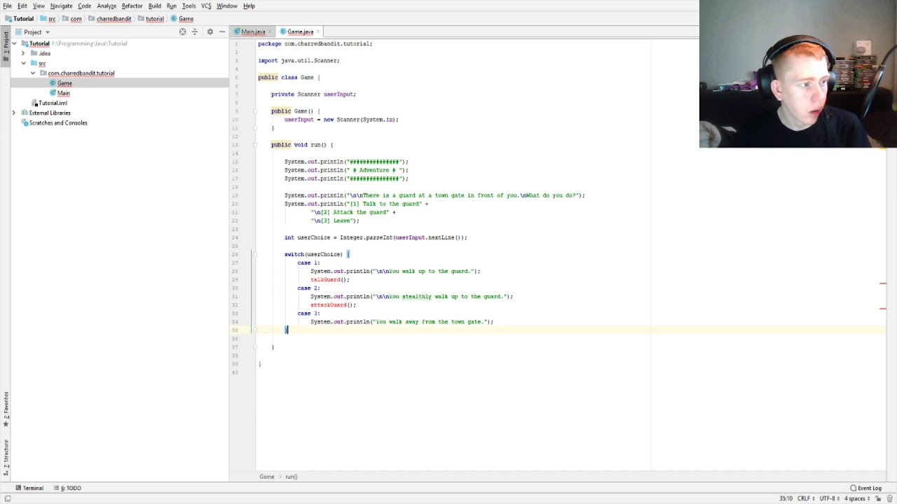 [Java] Making a Text Based Game #1