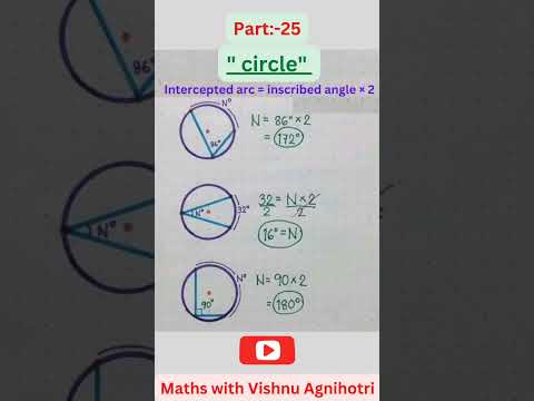 Part:-25 intercepted arc and inscribed angle of the circle #25 #short #maths_with_vishnu_agnihotri