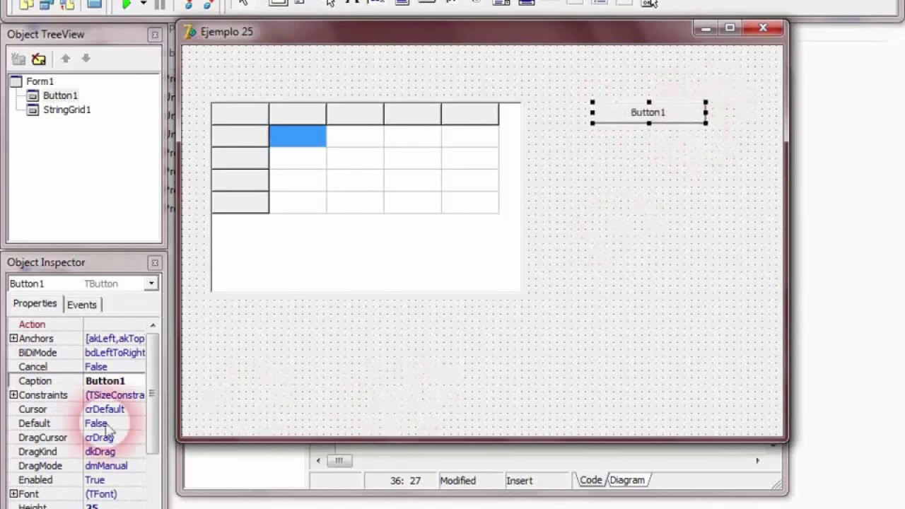 Componentes gráficos - Componente StringGrid