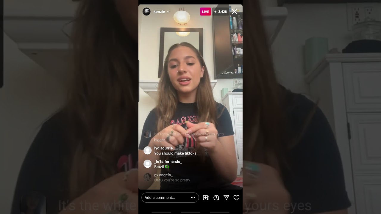 Mackenzie Ziegler doing her makeup on Instagram Live, talking about life, Jojo, and DWTS