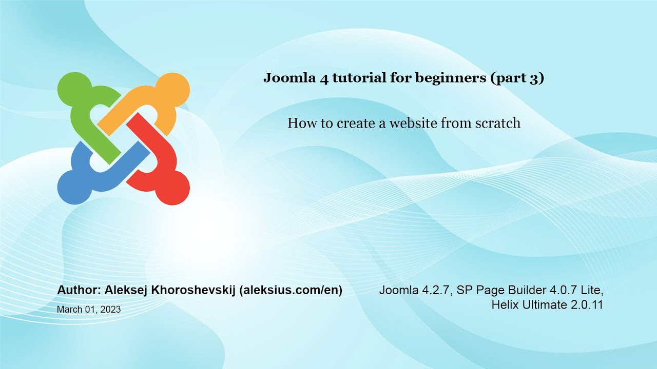 Joomla guide for beginner (part 3). SP Page Builder tutorial