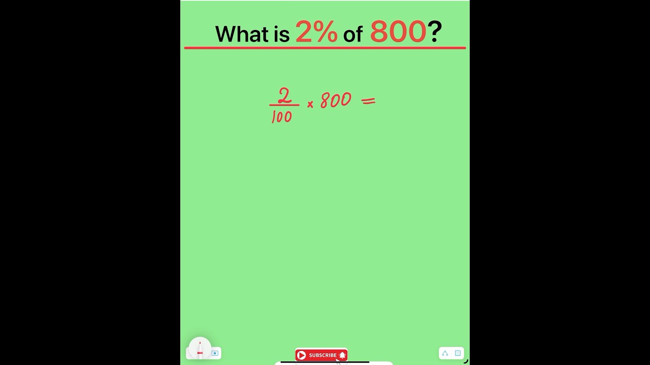 WHAT IS 2% of 800 ? #maths #youtubeshorts #education #shorts #shortvideo