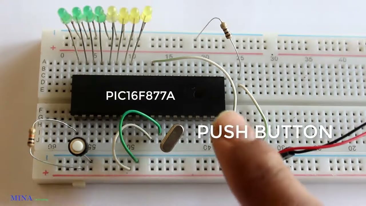 Push button switch with pic microcontroller
