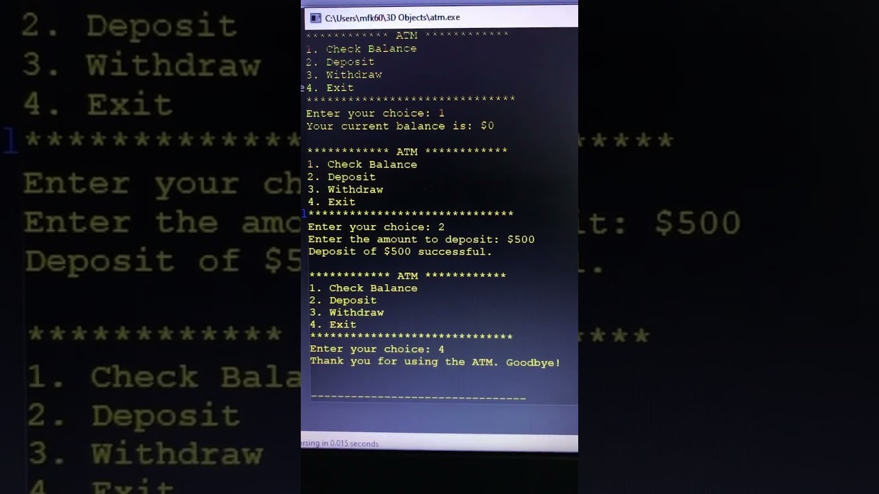 c++ atm display #cpp #code #coding #codemasters #coderstokyo #codinglife #codingninja #coders