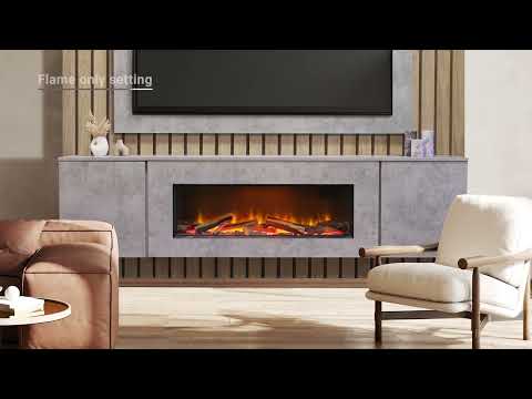 Acantha Orion Electric Floating Media Wall Suite with TV Backboard in ...