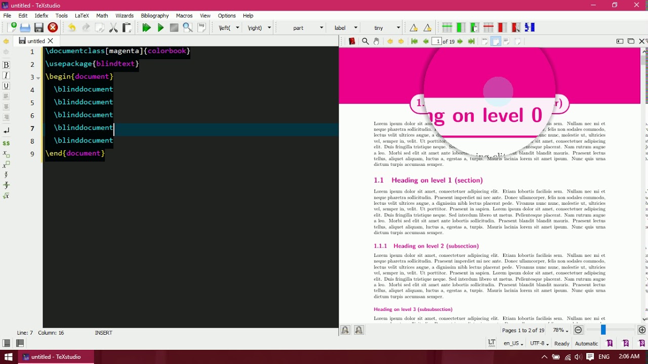 Document Class colorbook
