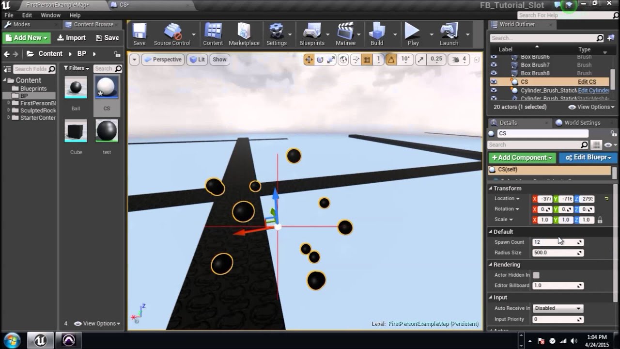PTV Unreal Engine 4 Blueprints Tutorial 5 (Construction Script)