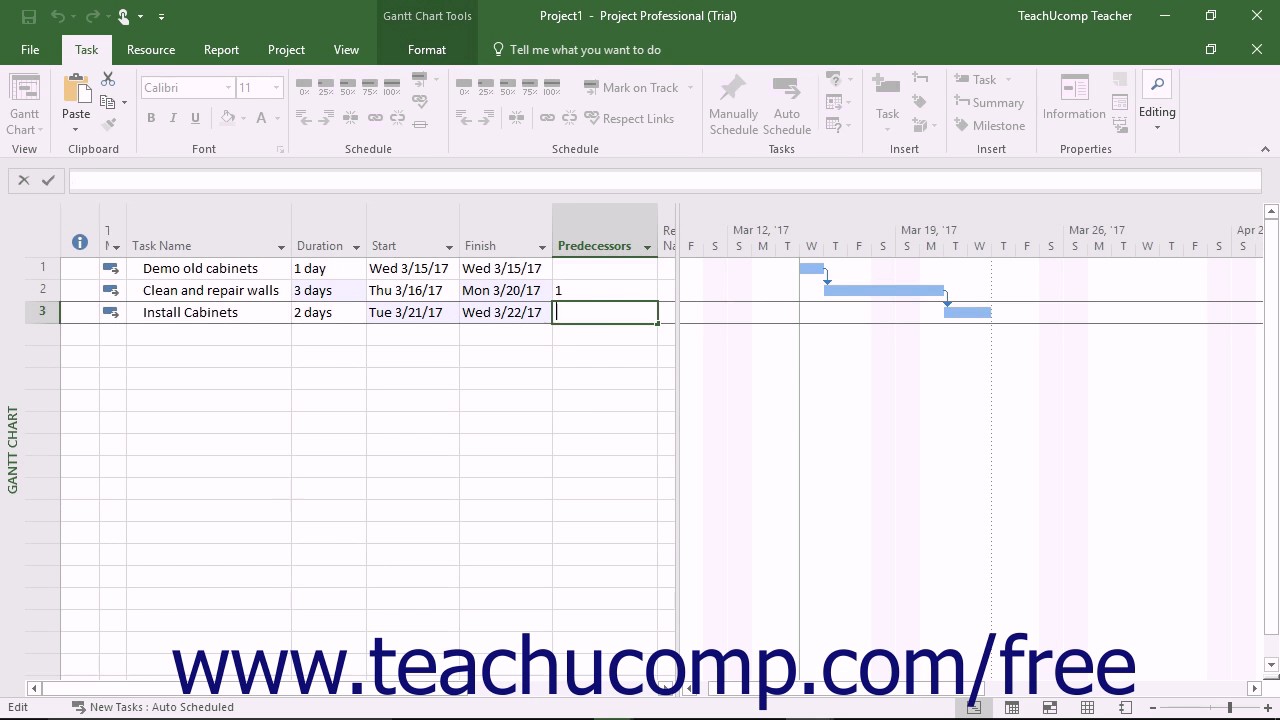 Project 2016 Tutorial Setting Task Lead and Lag Time Microsoft Training