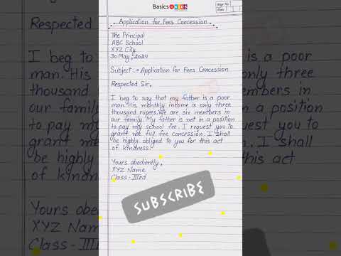 Write an application for fees concession | application for school fees concession English