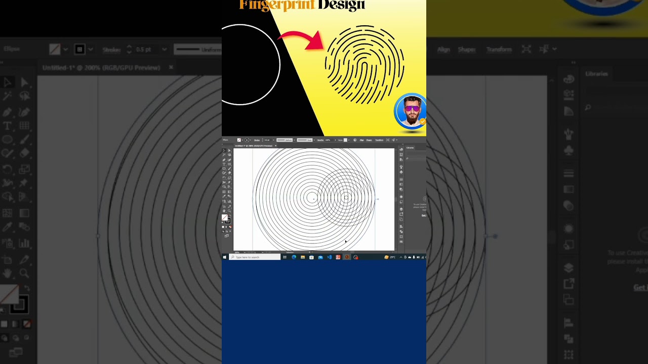 How to create fingerprint icon in adobe illustrator #spurviewer #illustrator #adobeillustrator