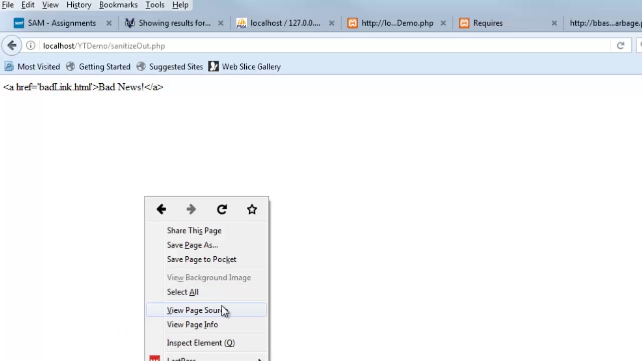 Sanitize Output in PHP - HTMLEntities