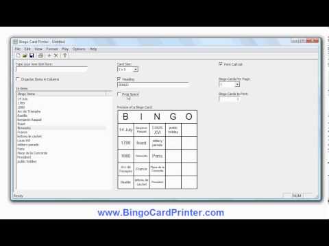 Bastille Day Bingo Cards Creator - How to create bingo cards for July 14