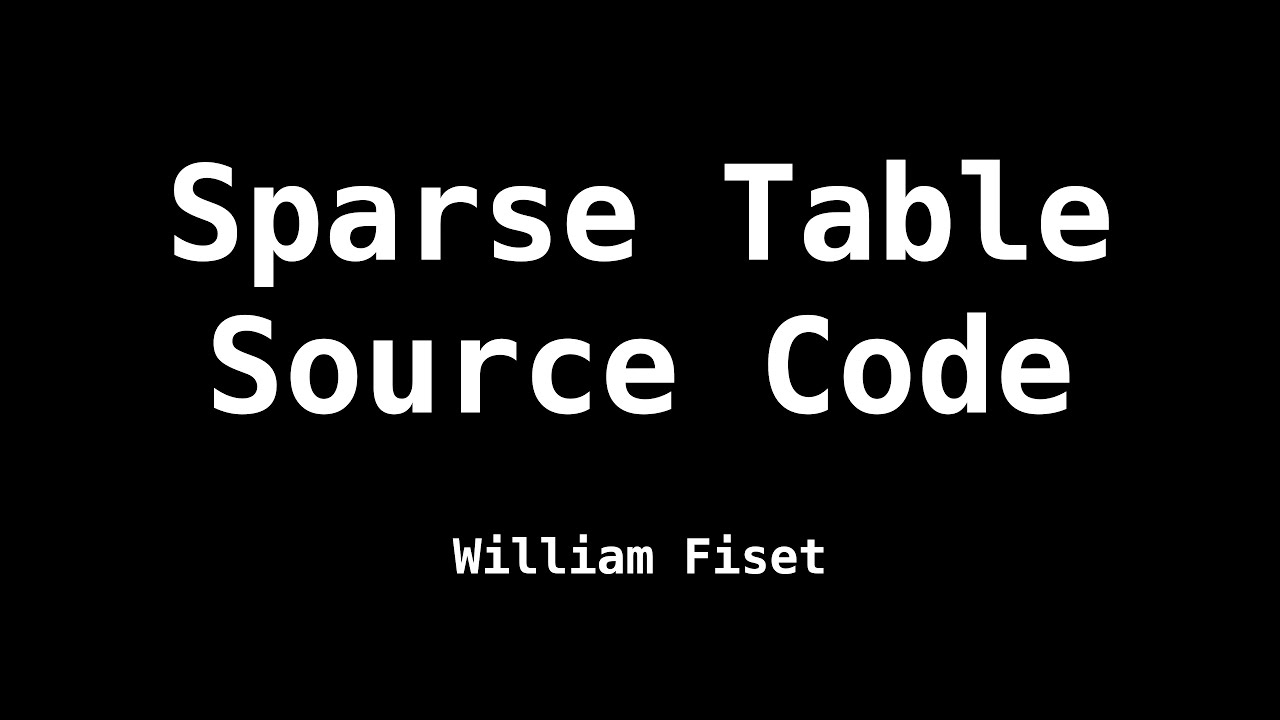 Sparse Table Data Structure | Source Code