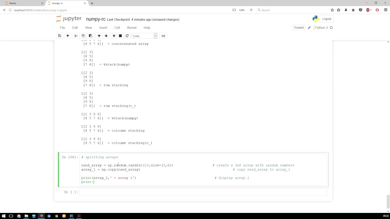 Python Numpy - splitting arrays #12