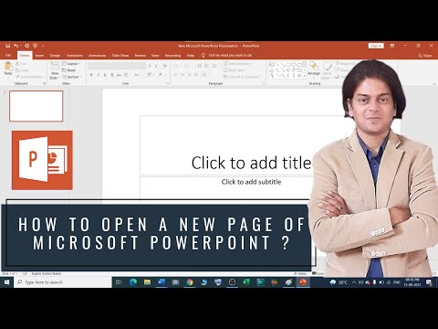 How to open a new page of Microsoft PowerPoint ?