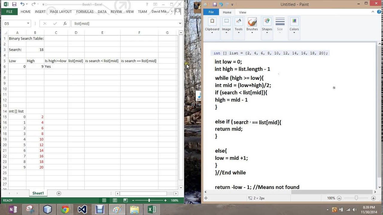 Binary Search Example Part 1 Java