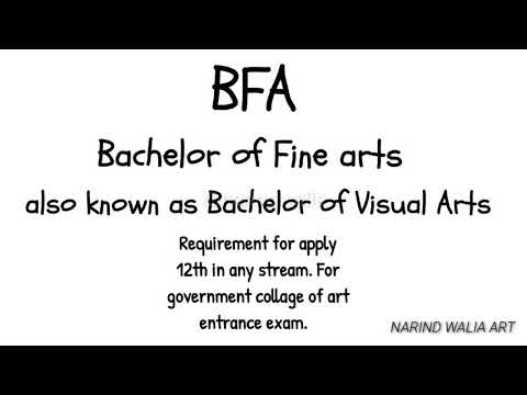 what is BFA? Bachelor of Fine arts?