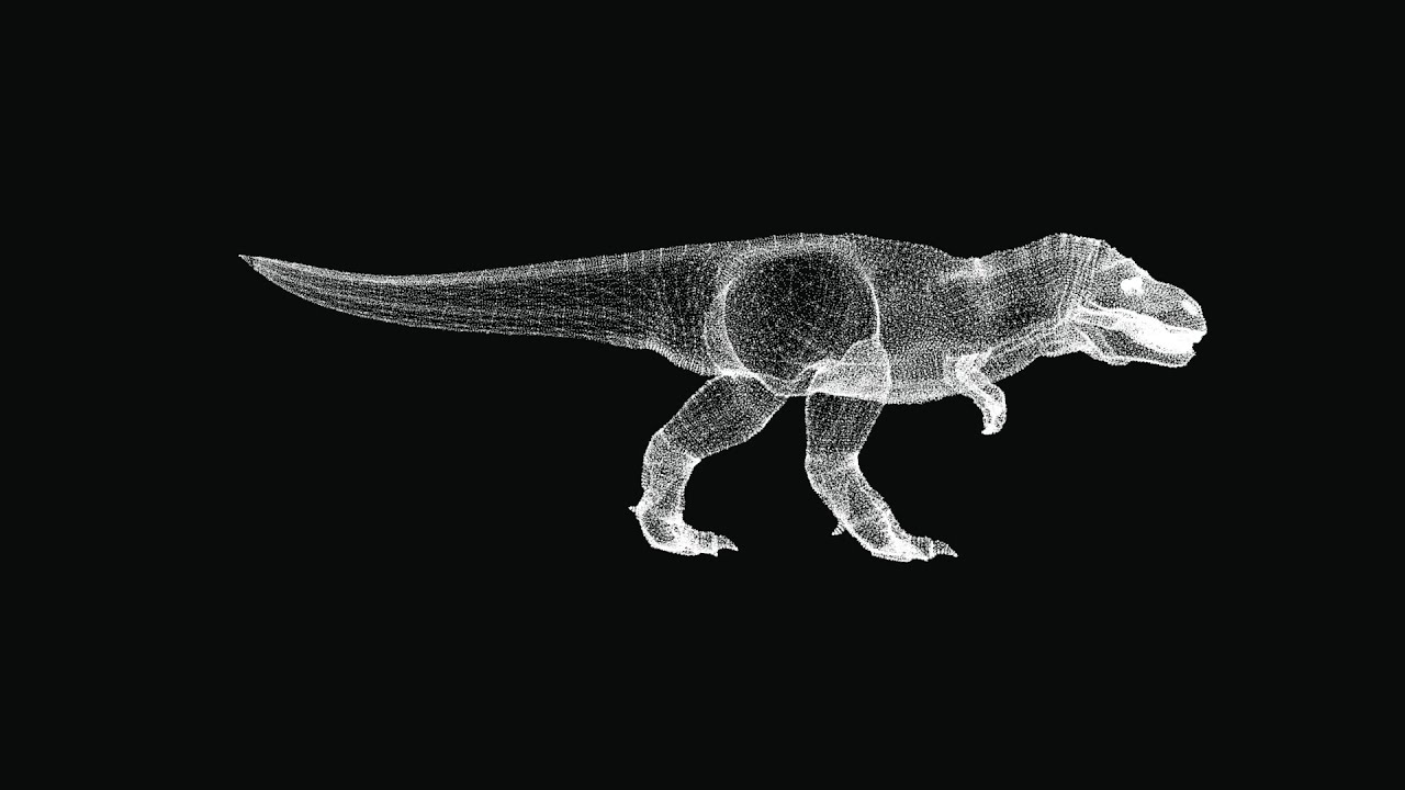 T-Rex OBJ using Trapcode Form in Adobe After Effects and Blender