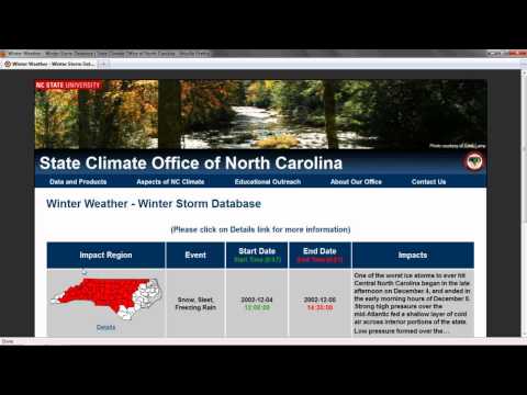 Winter Storm Database Tutorial