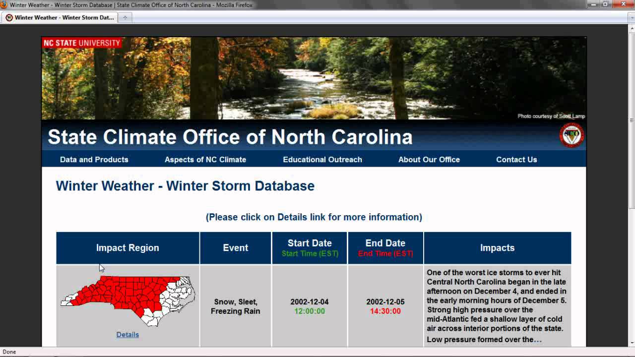 Winter Storm Database Tutorial