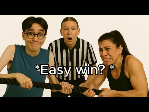 Skinny Guy vs. Muscular Woman [ Tug Of War Challenge ]