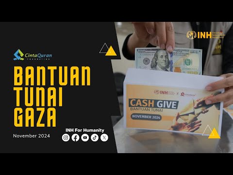 Distribusi Uang Tunai untuk warga gaza, Palestina bersama Cinta Quran Foundation #inh #huseingaza