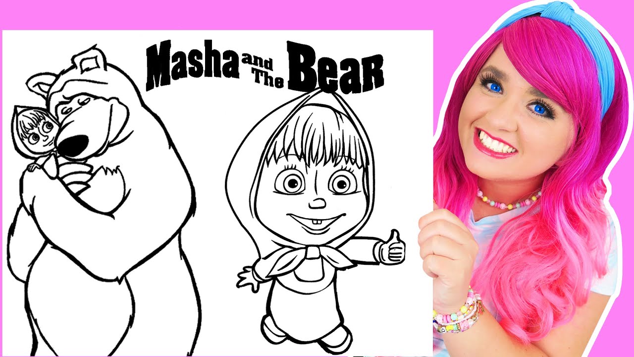 Coloring Masha and the Bear Coloring Pages | Prismacolor Markers