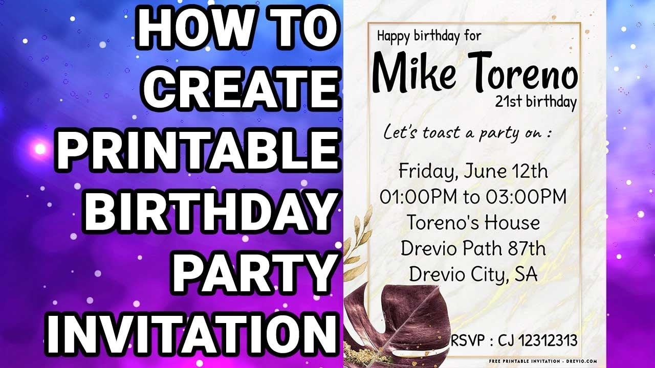 How To Create Your Own Printable Birthday Party Invitations Free