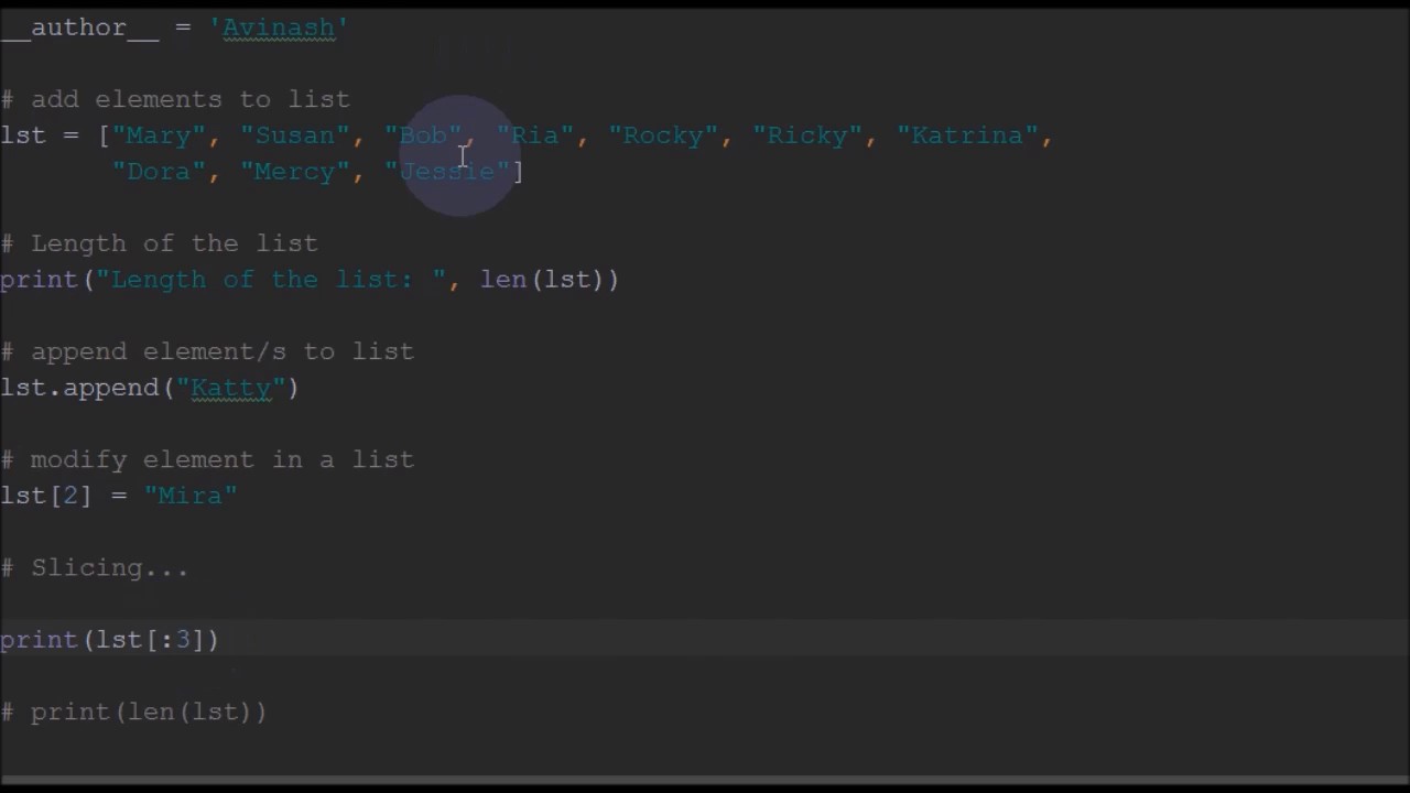 Python Lists Operations – Add, Append, Modify, Remove, Slice || programminginpython.com