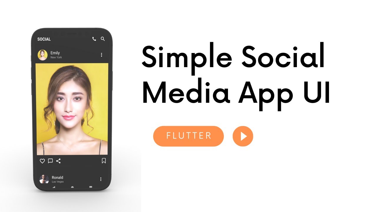 Simple Social Media App UI in Flutter