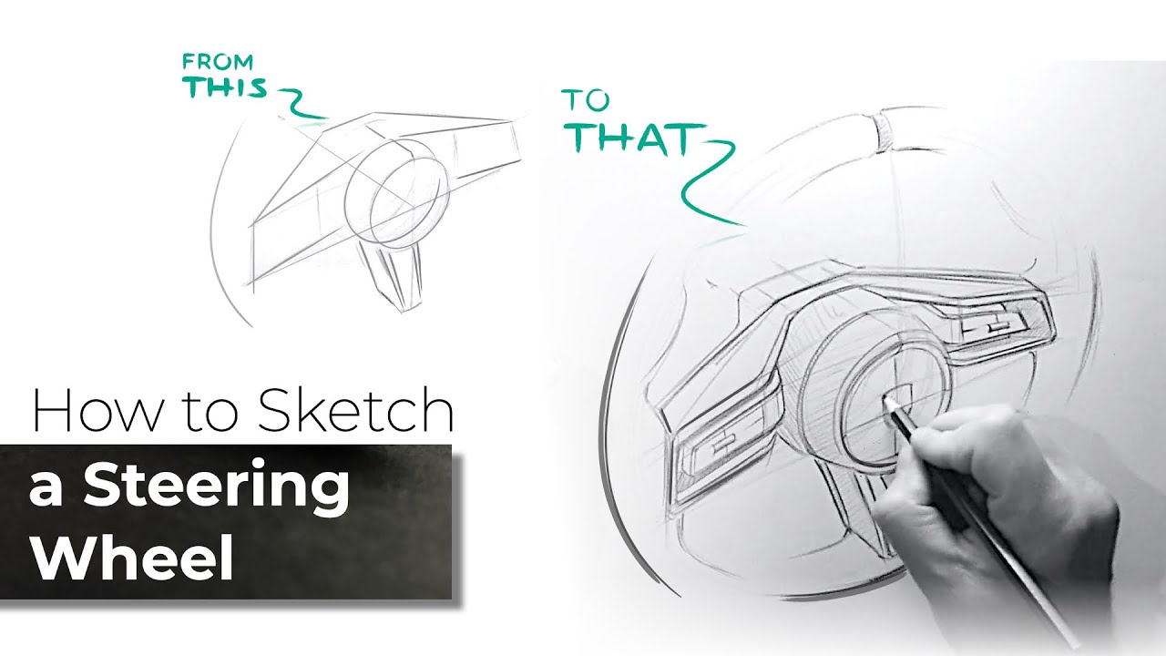Automotive Design Sketching Inspiration | How to Sketch a Steering Wheel in Perspective
