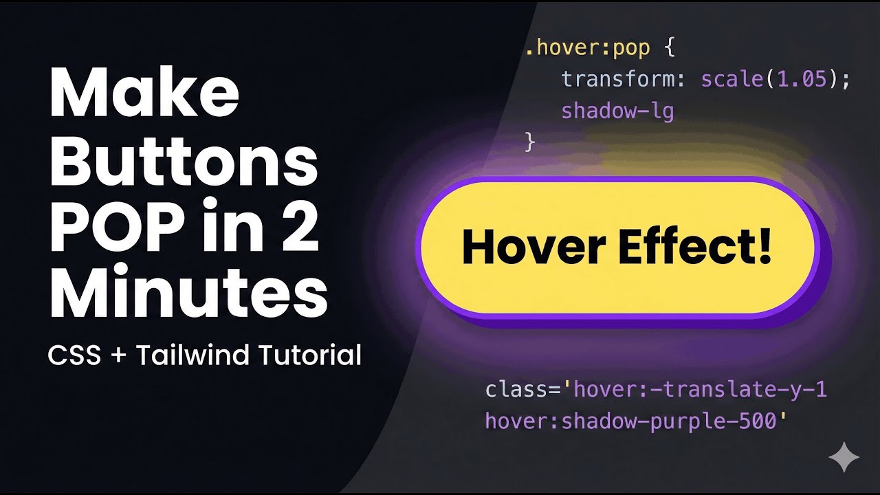 Make Your Button Pop Out using CSS & Tailwind 3D Hover Effect