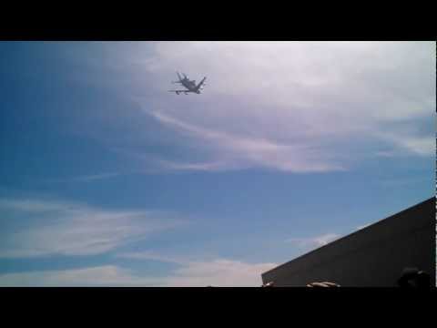 Shuttle Fly over on top Nokia Building in Sunnyvale