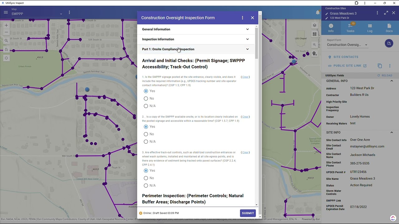 How to Use Construction Oversight and NOT Forms in UtiliSync Inspect