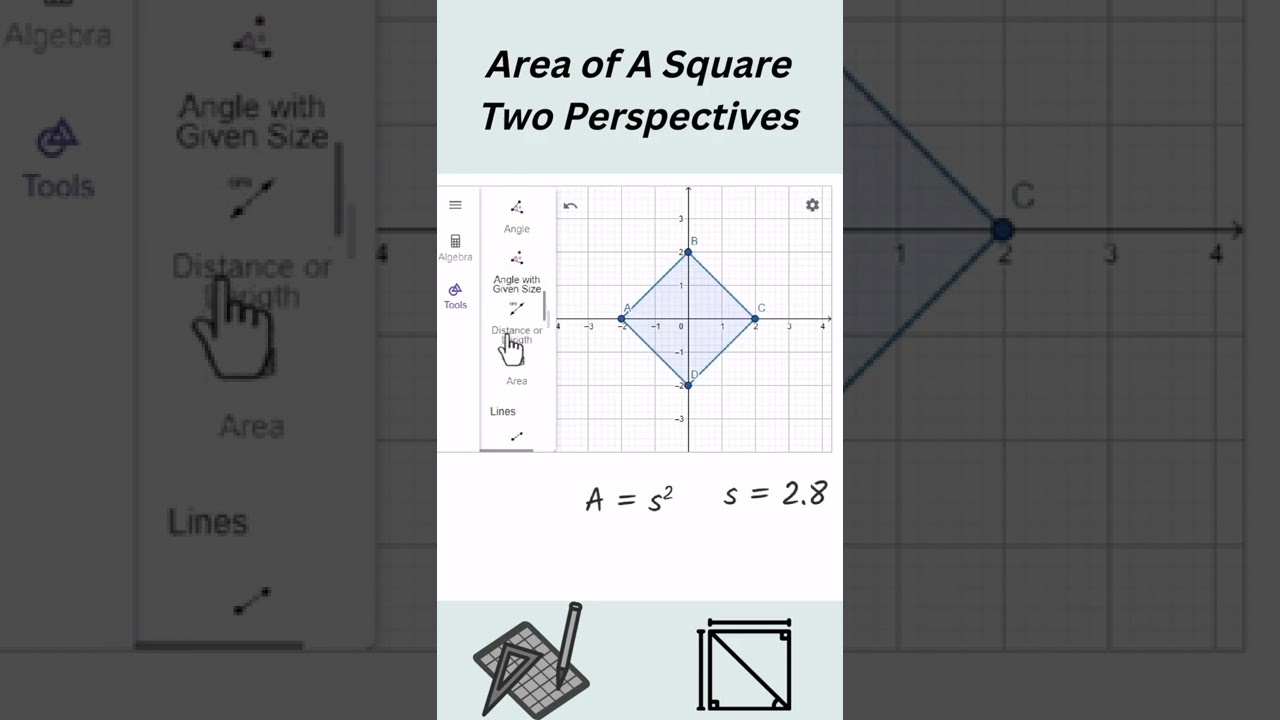 Area of a Square: Algebra and Geometry #geometry #geogebra #matematicas