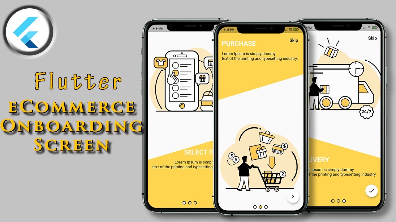 E commerce  On-boarding  Screen UI with Flutter - Speed Code - E commerce Walk-through