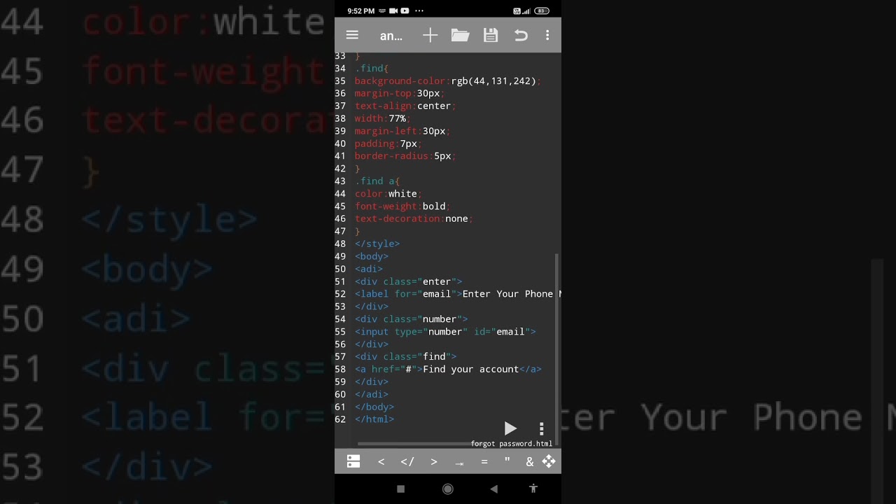 Facebook forgot password page by HTML and CSS // @codebyadi #coding #codinglife