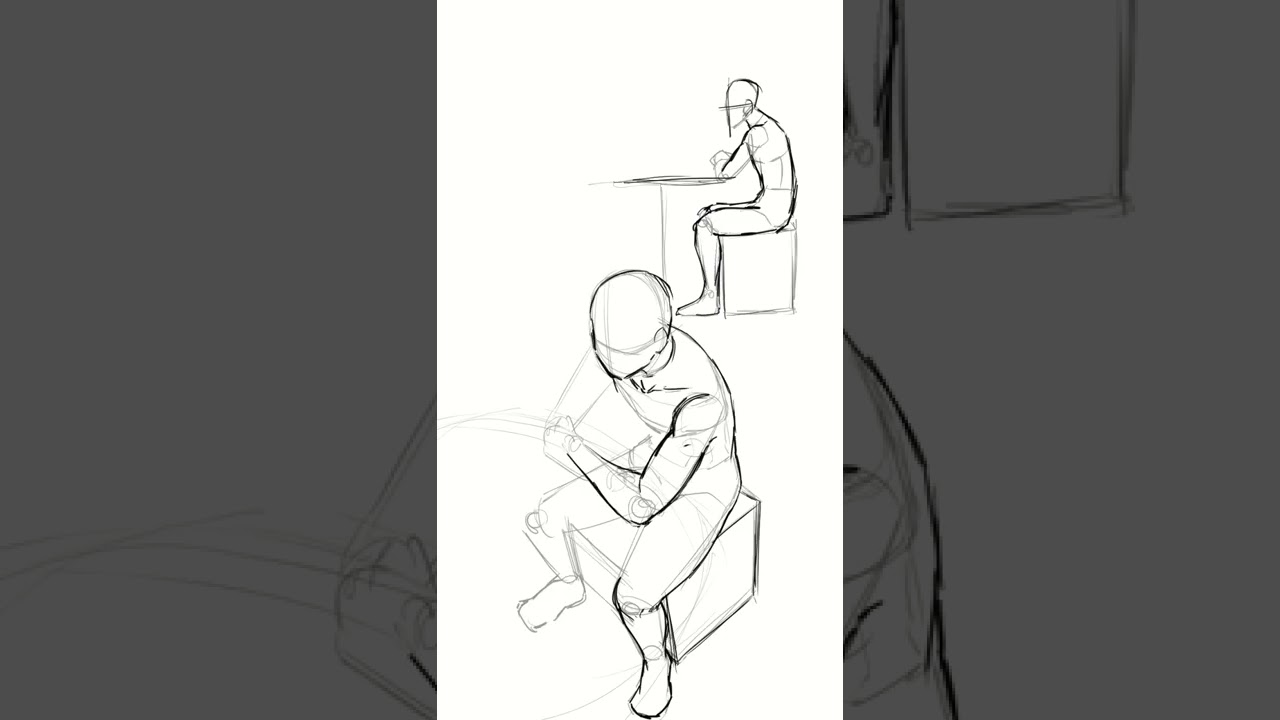 How to draw a sitting man in perspective | Easy step by step tutorial