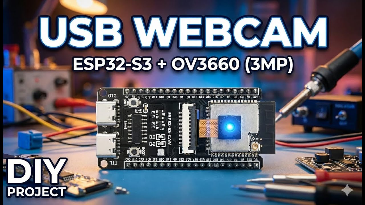 DIY Wired USB Webcam Using ESP32-S3 + OV3660 Camera | Step-by-Step Guide