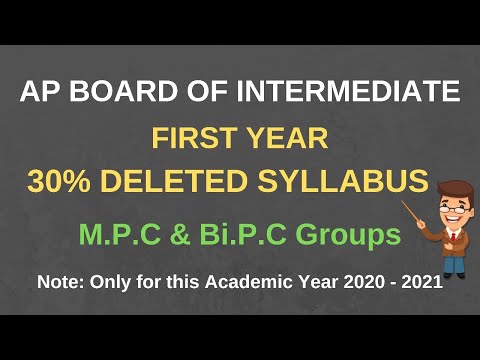 AP INTER FIRST YEAR DELETED SYLLABUS || BY AP BOARD OF INTERMEDIATE || Bi.P.C & M.P.C GROUPS