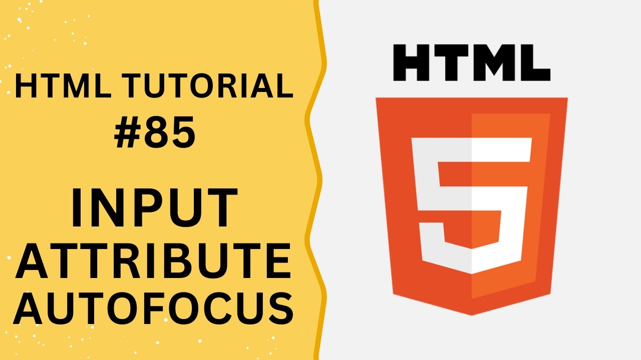 HTML Tutorial #85 - Input Attribute autofocus in Input Field | Programming For Beginners