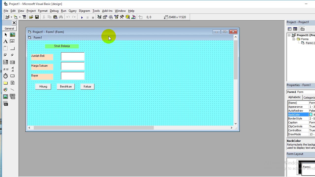 Cara membuat struk belanja sederhana di Visual Basic 6.0