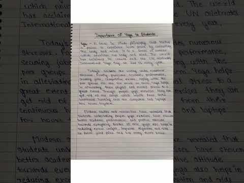 Articles: Importance of Yoga to Students || Article writing|| #shorts #handwriting #english